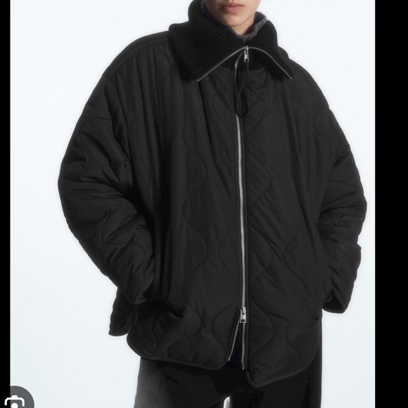COS | Jackets & Coats | Iso Cos Oversized Knitted Collar Quilted Jacket ...